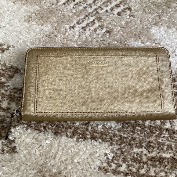 Coach | Bags | Coach Wallet Gold | Poshmark